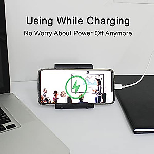 Mayten iPhone Stand Foldable Cell Phone Stand for Desk Portable iPhone Holder Compatible iPhone 12 11 Pro Xs Max,iPad Mini,Tablets(7-10"),Multi-Angle Universal Mobile Phone Stand (Black)