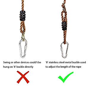 Ymeibe Porch Bench Swing Nylon Ropes Indoor Outdoor 8 ft Extra Long Adjustable Hammock Swinging Chair Straps Hanging Kit for Adjustment or Extension - Holds to 700lbs Set of 2