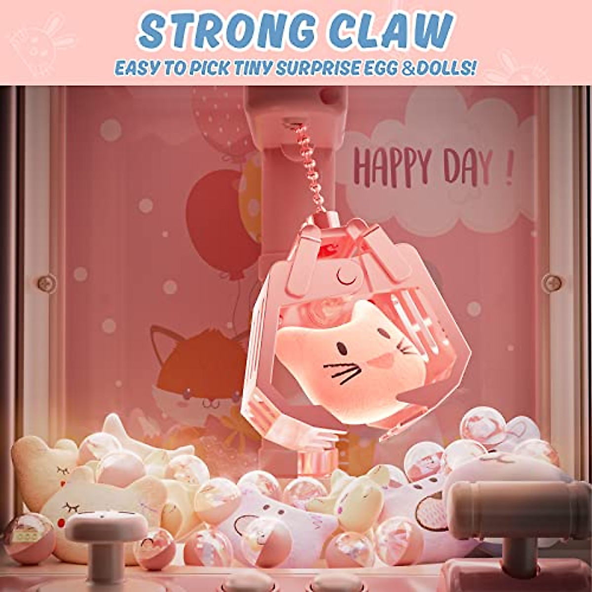 Skirfy Claw Machine for Kids with Lights, Mini Candy Machine Toys for Girls, Boys Arcade Game Machines with Astronaut Toy&Squishies Toys,Vending Machine,Adjustable Sound,Birthday Gifts for Boys Girls