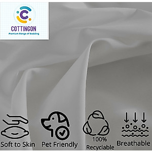 Olympic Queen Sheets,100% Brushed Microfiber sheets, Olympic Queen Sheets Sets 66x80, 4 Pcs Olympic Queen Bedding, Extra Soft Olympic Queen Sheets to fit 16" Deep Olympic Queen Mattress ( Light Grey)