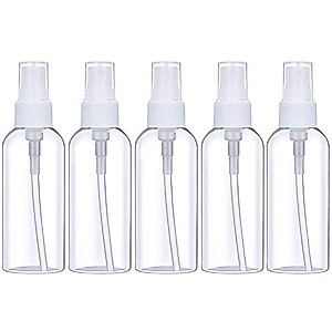 Fine Mist Spray Bottle 3.4oz/100ml Clear Travel Bottles Leak Proof for Makeup Cosmetic Containers (CLEAR)