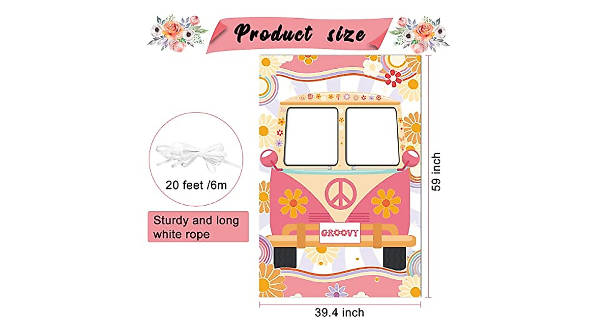 Hippie Bus Photo Prop for 60s & 70s Parties | Groovy Decor