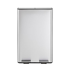 Casa Andrea Milano 15-Gallon Hands-Free Dual Compartment Recycling Kitchen Step Trash Can with Soft-Close Lid, Plastic Inner Buckets