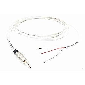 3 Foot 3.5mm (1/8 inch) Stereo Male to Blunt Plenum CL3P Cable by Custom Cable Connection