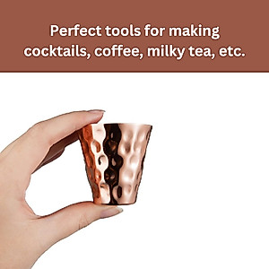 OMG Deals Handcrafted 100% Pure Copper Bar Cocktail/Wine Glasses/Shot Glasses Capacity - 2 Ounce. (Hammered Shot Glasses, 10)