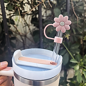 Velaco 7Pcs 0.4in/10mm Diameter Silicone Straw Covers Cap Compatible with Stanley 20 30&40 Oz Cup, Straw Toppers for Stanley 40 Oz Tumbler with Handle, Dust-Proof Straw Caps for Water Bottle