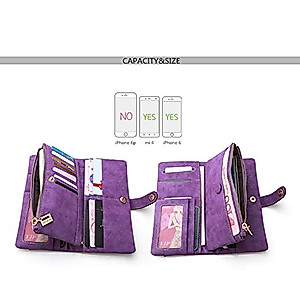 Women Vegan Leather Wallet Bifold Clutch Large Capacity Card Organizer Buckle Long Purse for Girls Candy Color (Light Green) …