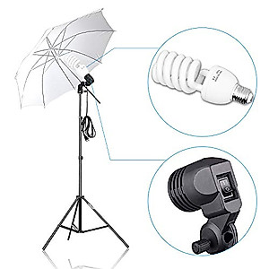 EMART 8.5x10ft Photography Backdrop Kit with 400W 5500K Daylight Umbrella Continuous Lighting Set, Black & White Backgrounds for Photo Studio Product, Photoshoot, Portrait Shoot