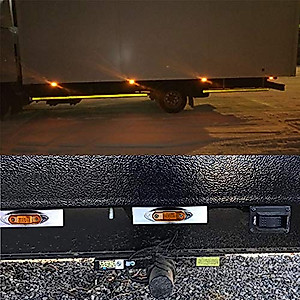 NBWDY 10Pcs Amber Universal Waterproof LED Side Marker Light led trailer light Truck light 3 LEDs Amber Lens w/Chrome Housing for Truck Trailer RV Camper Boat ATV