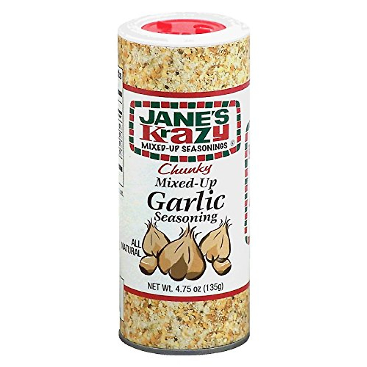 Jane's Krazy Chunky Mixed-Up Garlic Seasoning, 4.75 Ounce (Packing may vary)