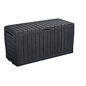 Keter Marvel Plus 71 Gallon Resin Outdoor Box for Patio Furniture Cushion Storage, Grey