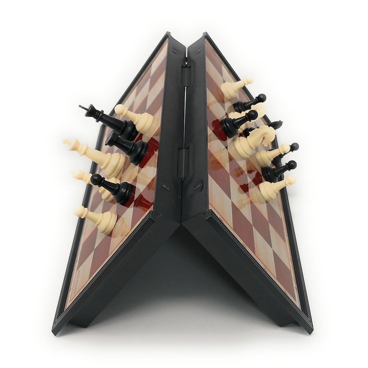 THY COLLECTIBLES Magnetic Portable Holding Travel Chess Set Classic Black & White 7 x 7 Inch