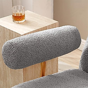 Holaki Nursery Rocking Chair,Modern Sherpa Fabric Accent Upholstered Rocker Glider Chair for Baby and Kids,Comfy Armchair with Gold Metal Frame,Leisure Sofa Chair for Nursery/Bedroom/Living Room(Grey)