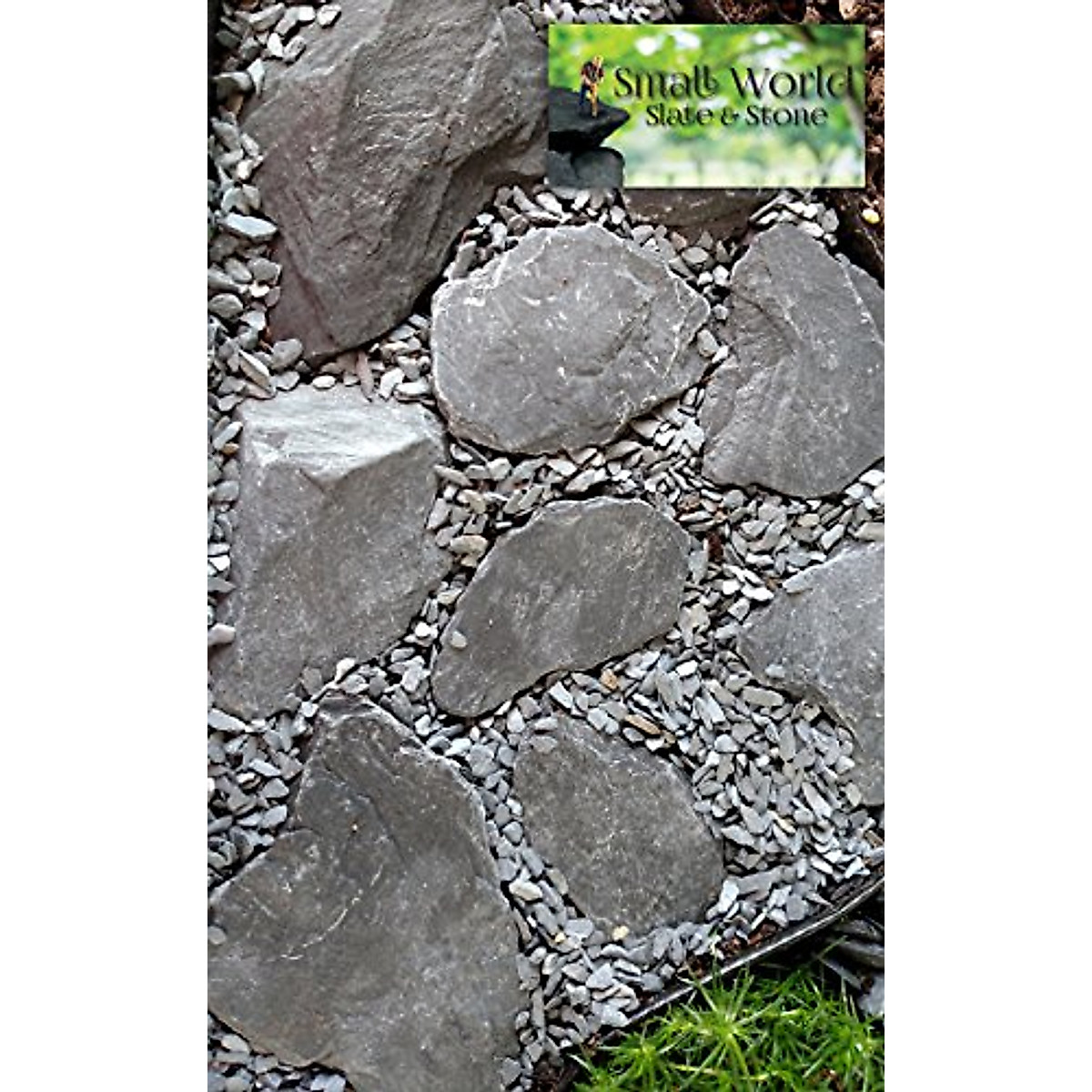Natural Slate Stone -1 to 3 inch Rocks for Miniature or Fairy Garden, Aquarium, Model Railroad & Wargaming (2)