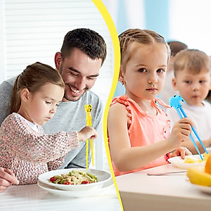 8 Pairs Kids Training Chopsticks Learning Chopstick Helper Children's Learning Chopstick with Auxiliary Device Trainer Chopstick Set Cute Animals Chopsticks for Children Beginners Adults