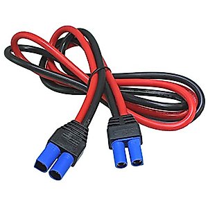 EC5 Male Connector to EC5 Female Connector with SecureGrip Cover and Silicone Rubber Insulated 10AWG Wires DC Power Cable