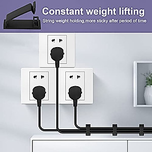 50 Pcs Cable Clips,Adhesive Cable Clips,Cable Management Clips,Self Adhesive Wire Clips,Wire Holder Cord Organizer,Cable Organizers Cord Holder for TV PC Ethernet Cable Under Desk Home Office (Black)