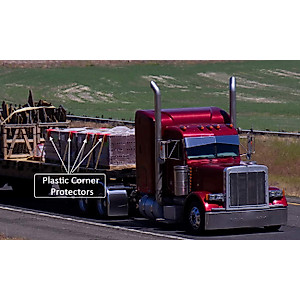 Mytee Products (100 Pack V Shaped Board 4" Blue Plastic Corner Edge Protectors for Cargo Loads | Tie Down Strap Guard for Winch, Ratchet Straps on Flatbed Trailers | V-Style Tie Downs Edge Protectors