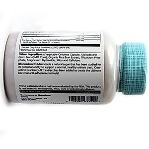 D-Mannose with CranActin Solaray 120 VCaps, Pack of 2