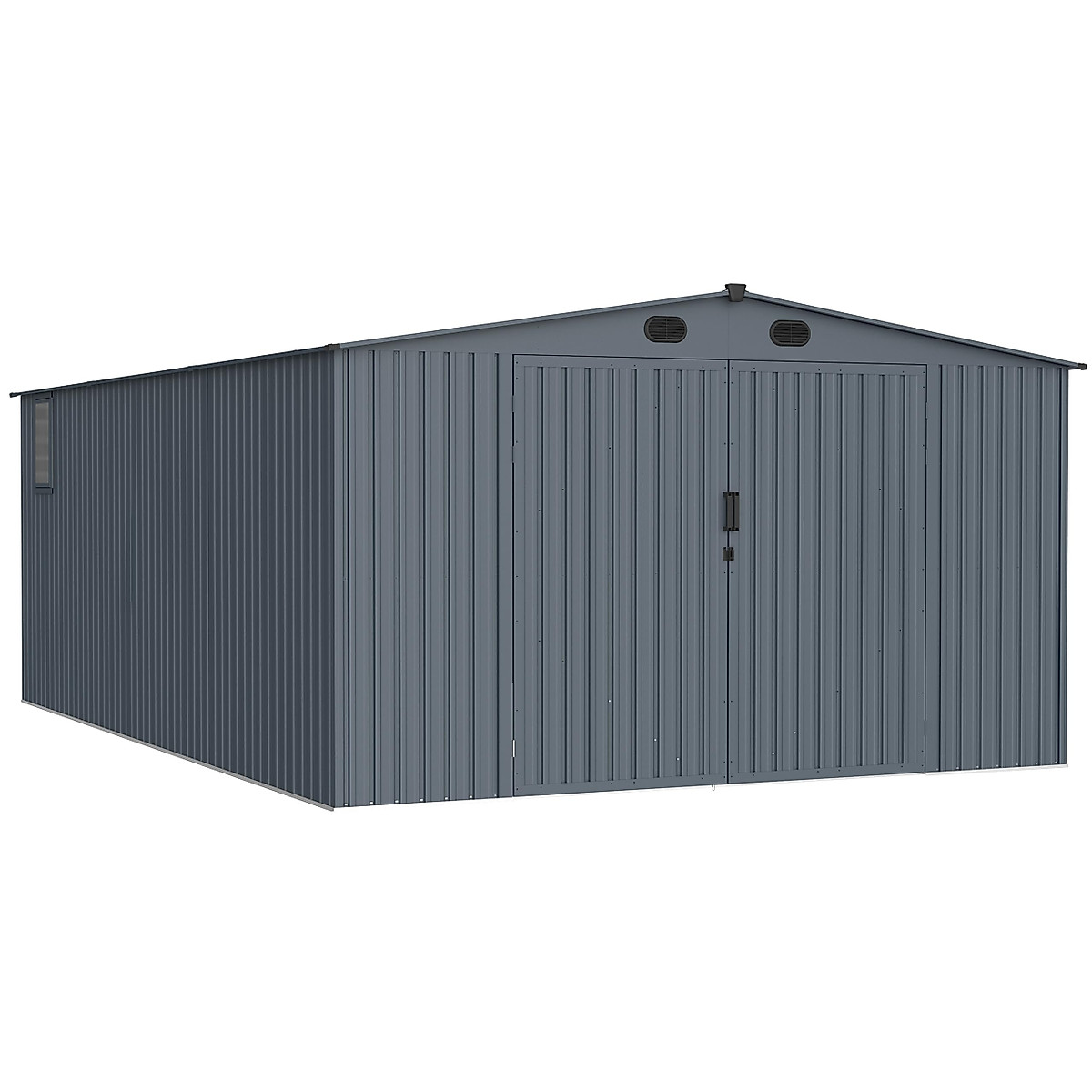 Large Metal Outdoor Storage Shed 13x20 Feet, with 1 Openable Window, 2 Doors, and 4 Ventilation Openings for A Large Metal Garage Shed for Cars, Trucks, Bicycles, Trash Cans, Tools, and Lawn Mowers