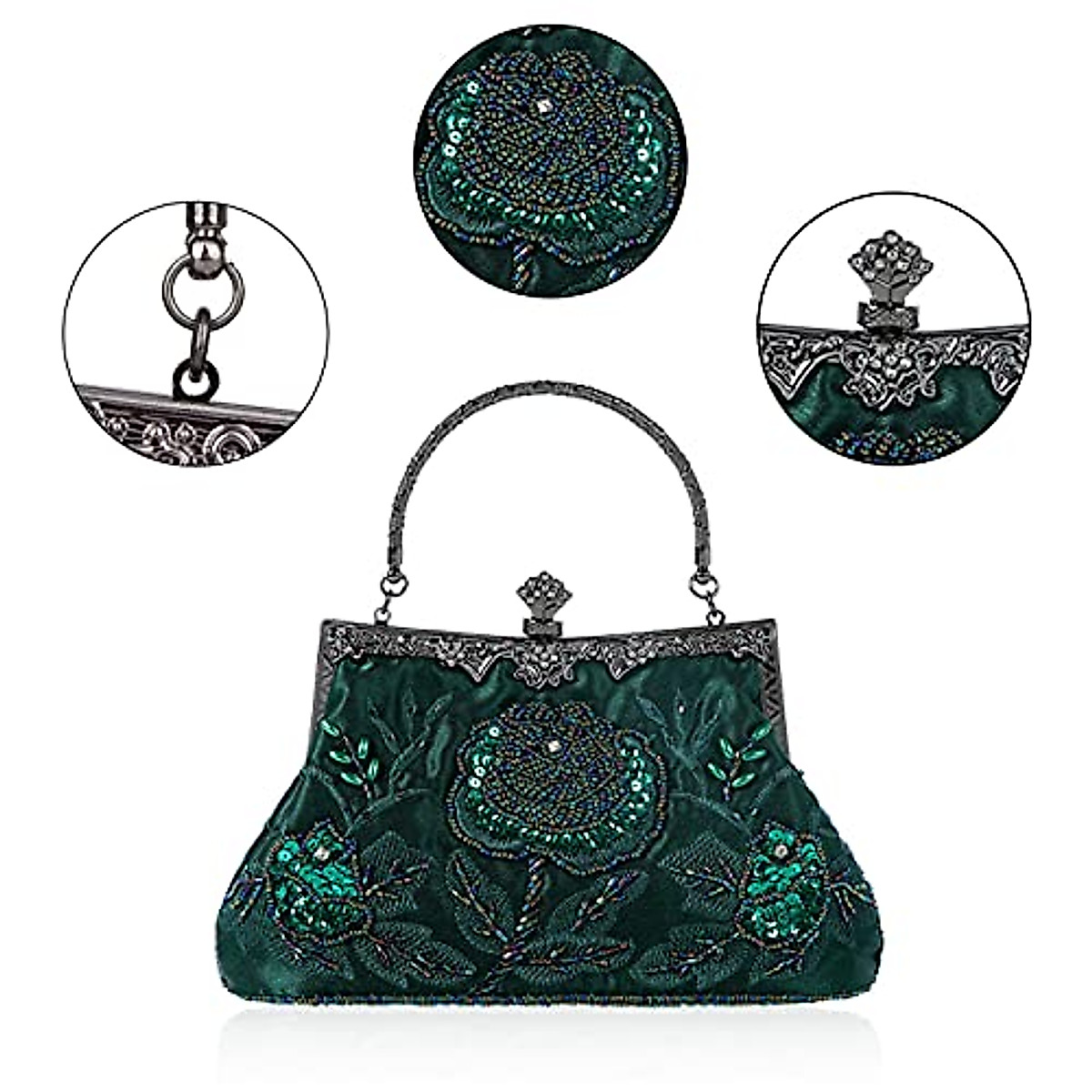 LIFEWISH Wedding Clutch Purses for Women Sequin Purse Beaded Bags