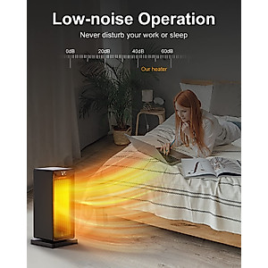 Space Heater, Tower Heater with Oscillation ECO thermostat, 1500W Portable Heater with Fan Only Mode & 24-Hours Timer, Overheat Tip-over Protection, Space heaters for Indoor Bedroom Office Use