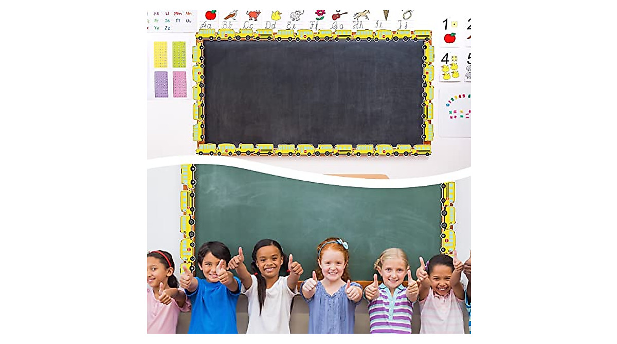Perkoop Colorful Boho Bulletin Board Border - 69 Feet School Bus Trim