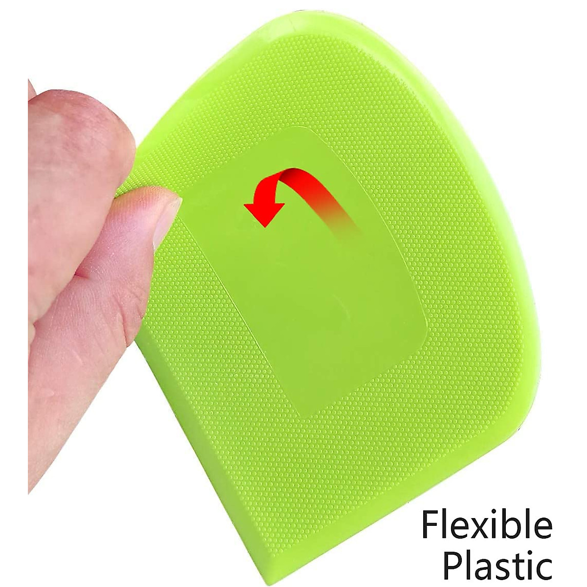 ALLTOP Bowl Spatula & Bench Scraper,Flexible Plastic Multipurpose Kitchen Pastry Cutter Tool,Food Scrappers for Bread Dough Baking Cake Fondant Icing,Set of 2 Pieces - White,Green