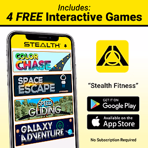Stealth Abs + Plank Core Trainer - Get Strong Sexy Abs and Lean Core Playing Games On Your Phone, Free iOS/Android App, 4 Free Mobile Games Included, Dynamic Training, Only 3 Minutes a Day (Yellow)
