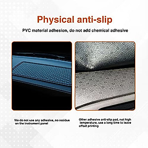 jeseny Pack-1 Car Dashboard Phone Anti-Slip Mat, 11.8In x 5.7In Adhesive Grip Pad, Fits for Radar Detector, Cell Phone, Keys, Glass, Mirrors, Metal, GPS, Coins Fixate Gel Pad, Washable (Black)