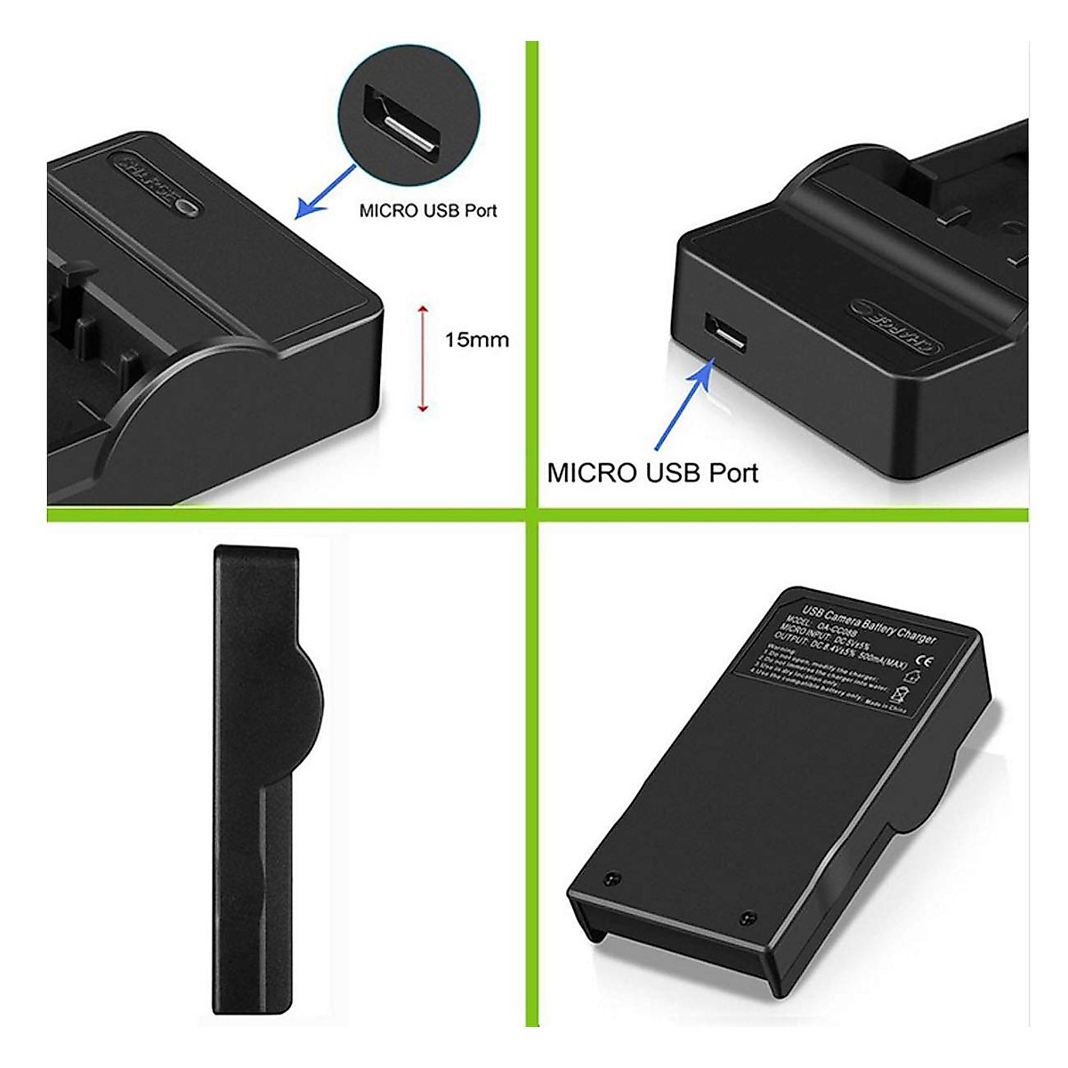 Battery Charger for Nikon EN-EL19 and Coolpix W100, W150, A100, A300, S32, S33, S100, S5200, S5300, S6400, S6500, S6600, S6700, S6800, S6900, S7000 Digital Camera