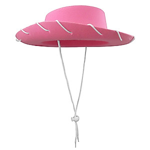 Nicky Bigs Novelties Western Sheriff Costume Hat - 1950's Style Kids Ranch Hat Wide Brim - Boys & Girls Cowgirl or Cowboy Hats, Brown, One Size