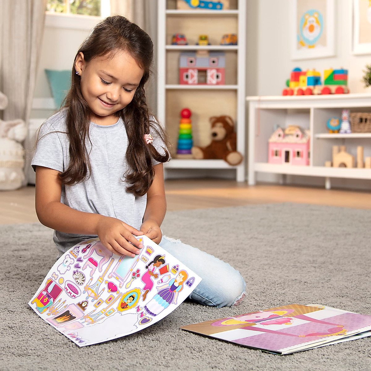 Melissa & Doug Reusable Sticker Pads Set: Fairies, Princess Castle, Play House, Dress-Up - 680+ Stickers