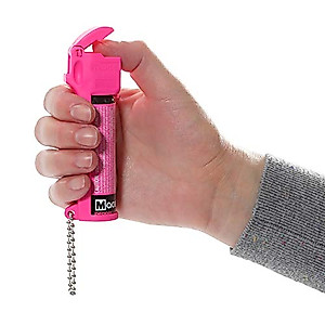 mace Brand Personal Pepper Spray (Neon Pink) – 12’ Pepper Spray with 3-in-1 Formula, Flip Top Safety Cap, Leaves UV Dye on Skin – Self Defense Pepper Spray for Women, Made in The USA