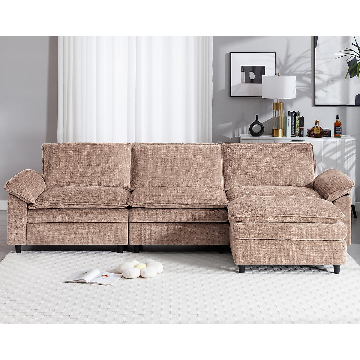 Suheww Sectional Couches for Living Room, L Shaped Sofas Modern Deep Seat Cloud Sofa Sectional, Oversized Cloud Couch Modular Sectional Sofa Couches for Living Room