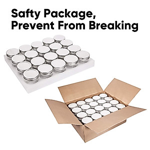 Accguan 4oz Glass Jars With Lids(Silver),Mason Jars,Ideal For Honey,Jam,Wedding Favor,DIY Magnetic Mini Spice Jars For Kitchen,Set of 40