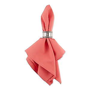 DII Solid Napkin Set Collection, 20x20, Coral Reef, 6 Piece