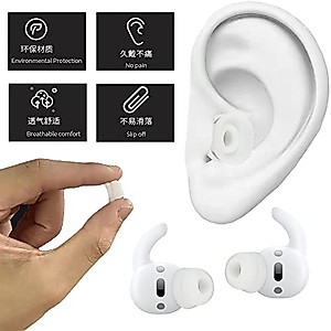 DMZHY 6 Pairs White Small Earbud Tips Fit for Beats Fit Pro Ear Tips Buds Replacement Earbud Tips Earbud Replacement Tips Ear Covers Earbuds Rubber Tips Earbud Caps Fit for Beats Studio Buds Ear Tips