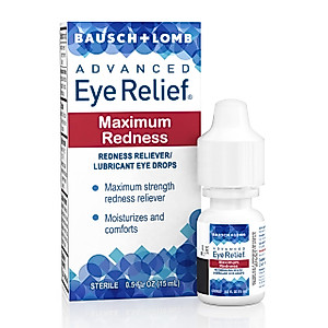 Bausch & Lomb Advanced Eye Relief Maximum Redness Lubricant Eye Drops from 0.5 Fl Oz (15 mL) - Pack of 5