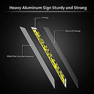 GLOBLELAND 2 Pack Watch Your Step Caution Sign, 7x10 inches 30 Mil Aluminum Security Warning Signs for Stairs or Platforms, UV Protected and Waterproof