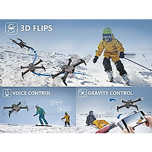 Heygelo S90 Drone with Camera for Adults, 1080P HD Mini FPV Drones for Kids Beginners, Foldable RC Quadcopter Toys Gifts for Boys Girls with Altitude Hold, Voice/Gesture Control, 3 Speeds, 2 Batteries