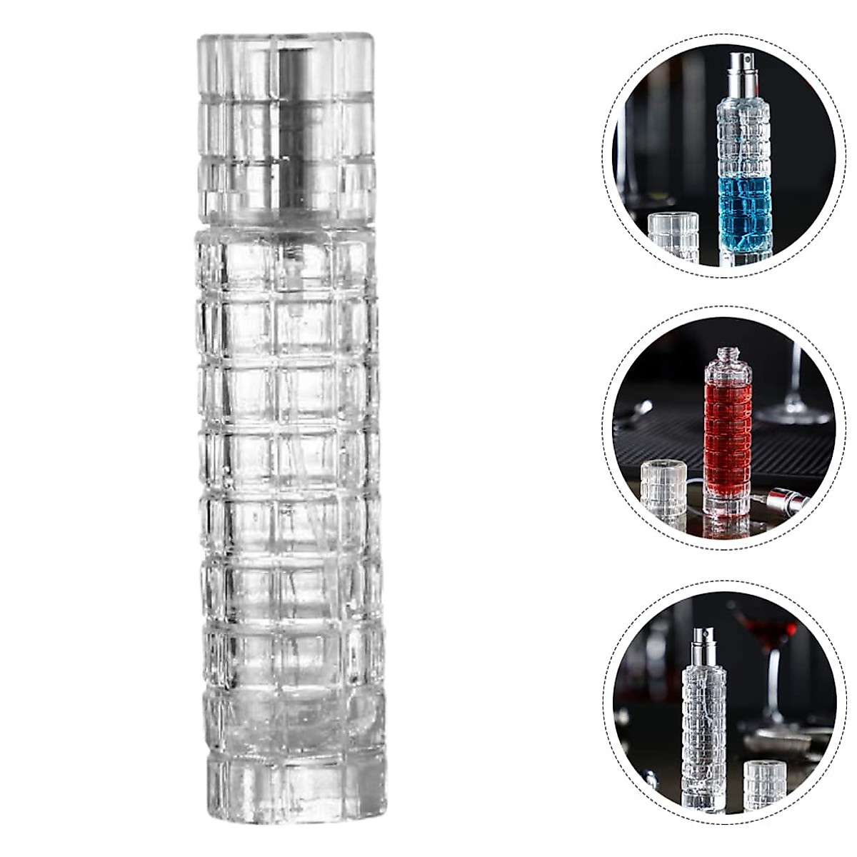Operitacx Cocktail Atomizer Vintage Glass Spray Bottles Cocktail Sprayer Bar Vermouth Spritzer Olive Oil Mister Bottle Refillable Perfume Sprayer for Home Kitchen Bar 30ml Portable
