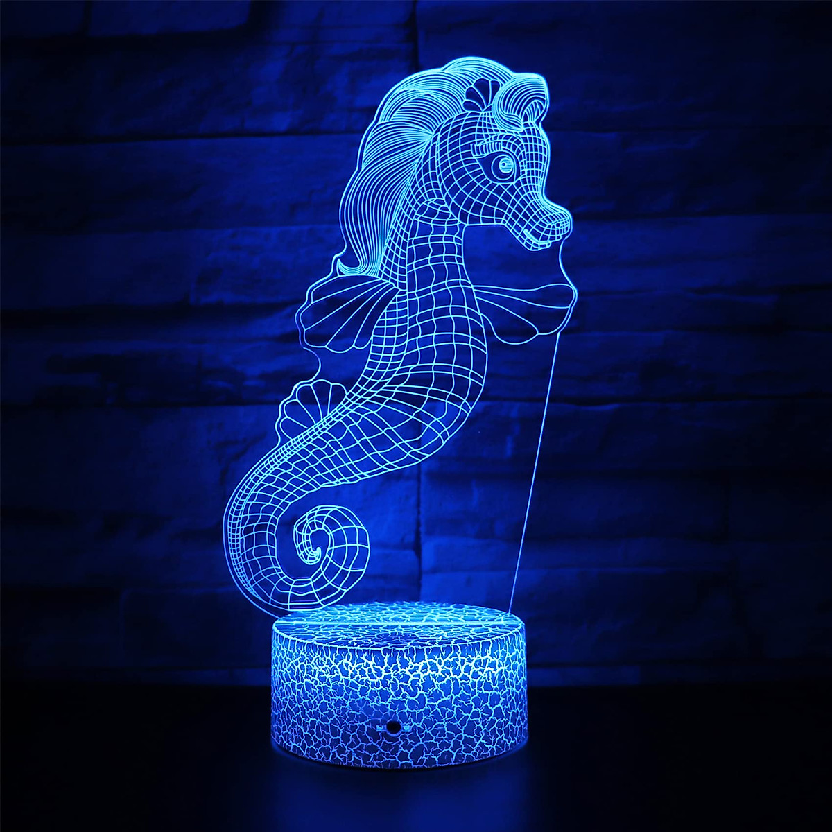 Hguangs Gift Ideas Bedside Lamp 16 Colors Desk Table Night Light for Sea Horse Kids Boy Girl Party Supplies Birthday Valentine's Day Kids Lover (Seahorse Shape)