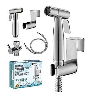 NRA Trader - Handheld Bidet Sprayer Kit, Stainless Steel Bidet Attachment for Toilet and Wall Mounting Options, Multifunctional Handheld Bidet for Personal Washing, Cleaning Things, Pets and More