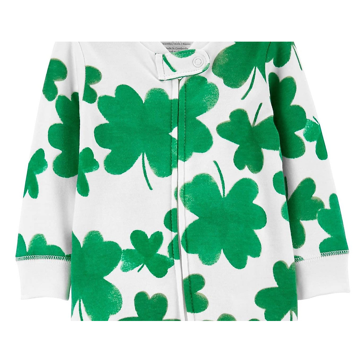 Carter's Unisex Baby St. Patrick's Day Jumpsuit (3 Months, White/Green)