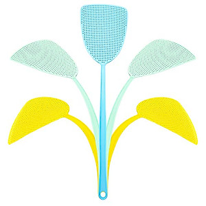 3 Pack Fly Swatters, Plastic Fly Swatter Multi Pack,17.5" Long Handle Manual Swat Mosquitoes Fly Swatters, Strong Flexible Flyswatter Heavy Duty(3 Pack,3 Colors)