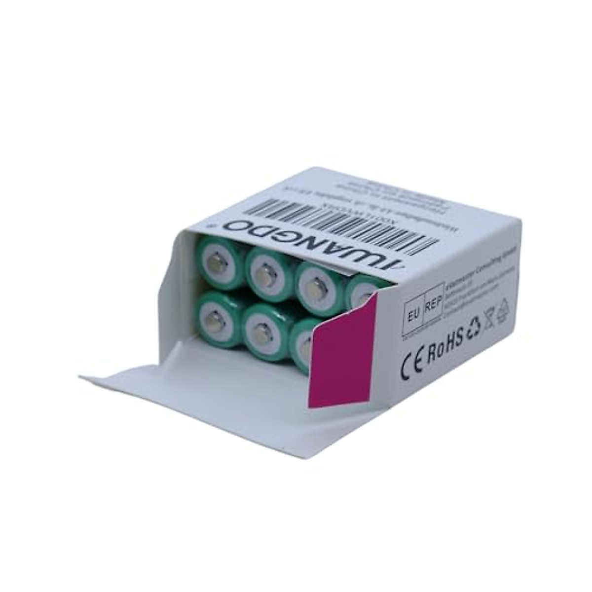 IWANGDO Battery AA HR6 8pcs 600mAh Ni-MH Rechargeable Pre-Charged