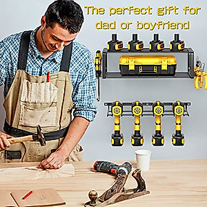 Tafatee Power Tool Organizer Wall Mount,Separate Design 3 Layers Cordless Tool Organizers and Storage Drill Holder Heavy Duty Metal Tool Shelf Utility Storage Rack for Tool Room Workshop Garage Perfect for Dad Father's Day Gifts(2 Pack)