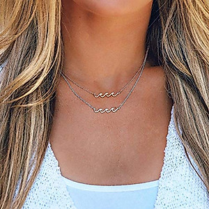 Pura Vida Silver Delicate Wave Necklace, Rhodium Plating - Brass Base, 18 Inches