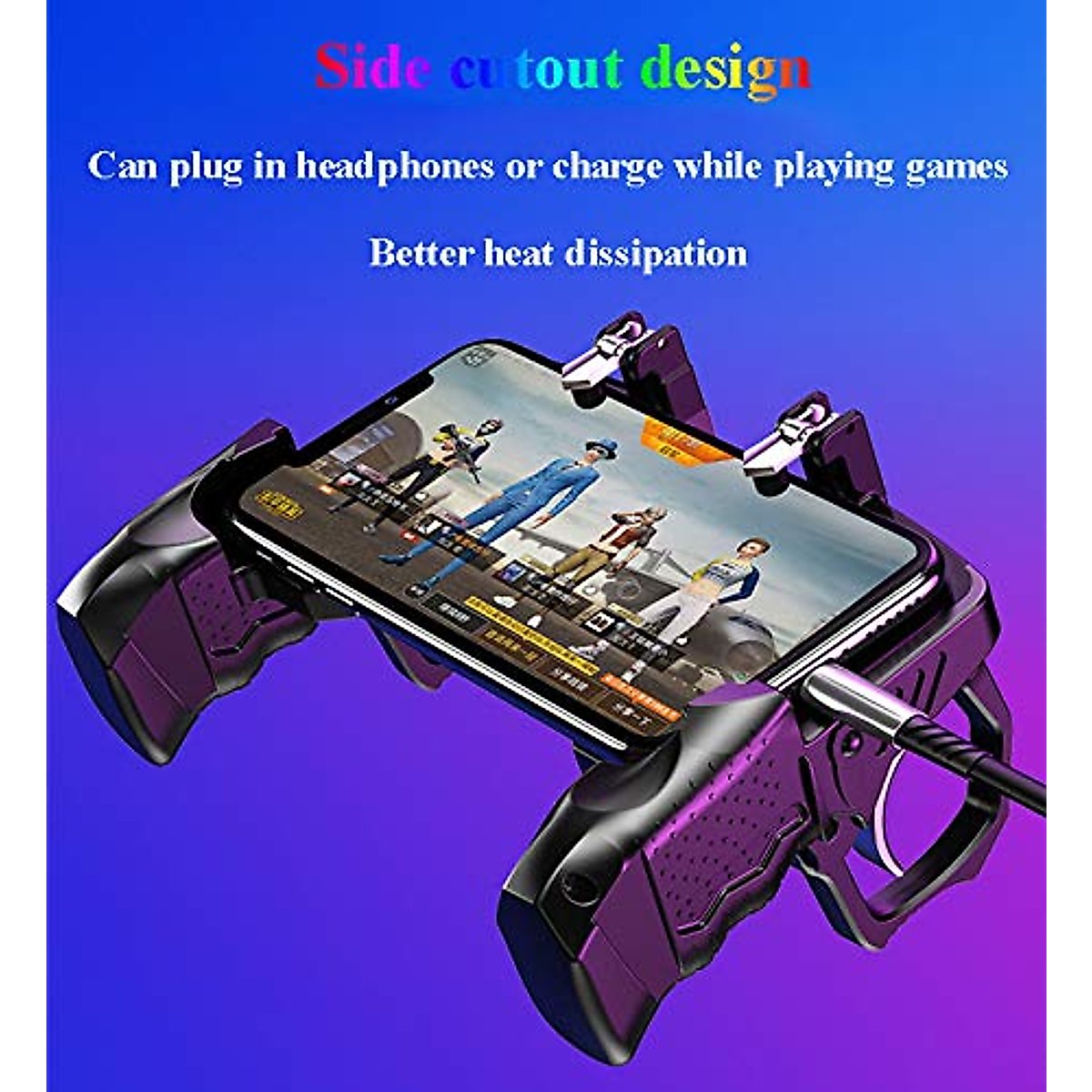 Mobile Trigger Controller Joystick, Metal Control Bar Game Controller,Upgrade Version Gaming Keys Buttons for Phone Game (Black)